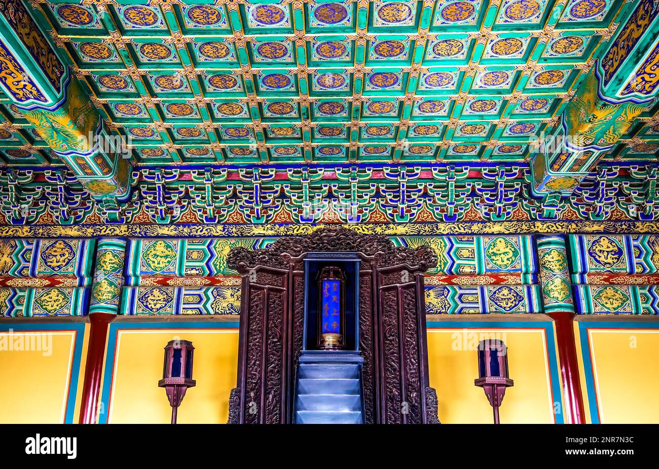 Ornate Interior Emperor Hall Temple of Heaven Beijing China Inside ...