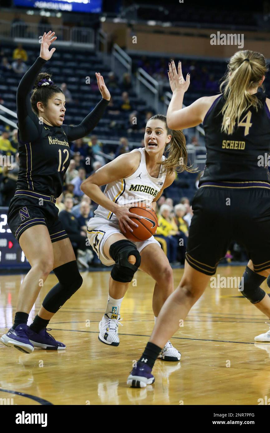 ANN ARBOR, MI - FEBRUARY 13: Michigan Wolverines guard Amy Dilk (1 ...