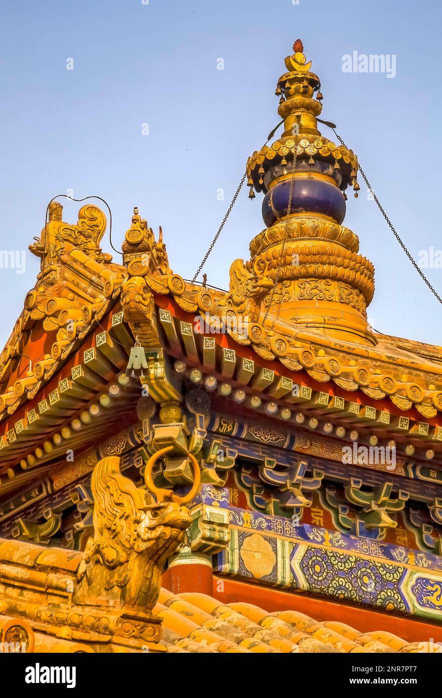 Roofs Figures Decorations Steeple Yonghe Gong Buddhist Lama Temple ...