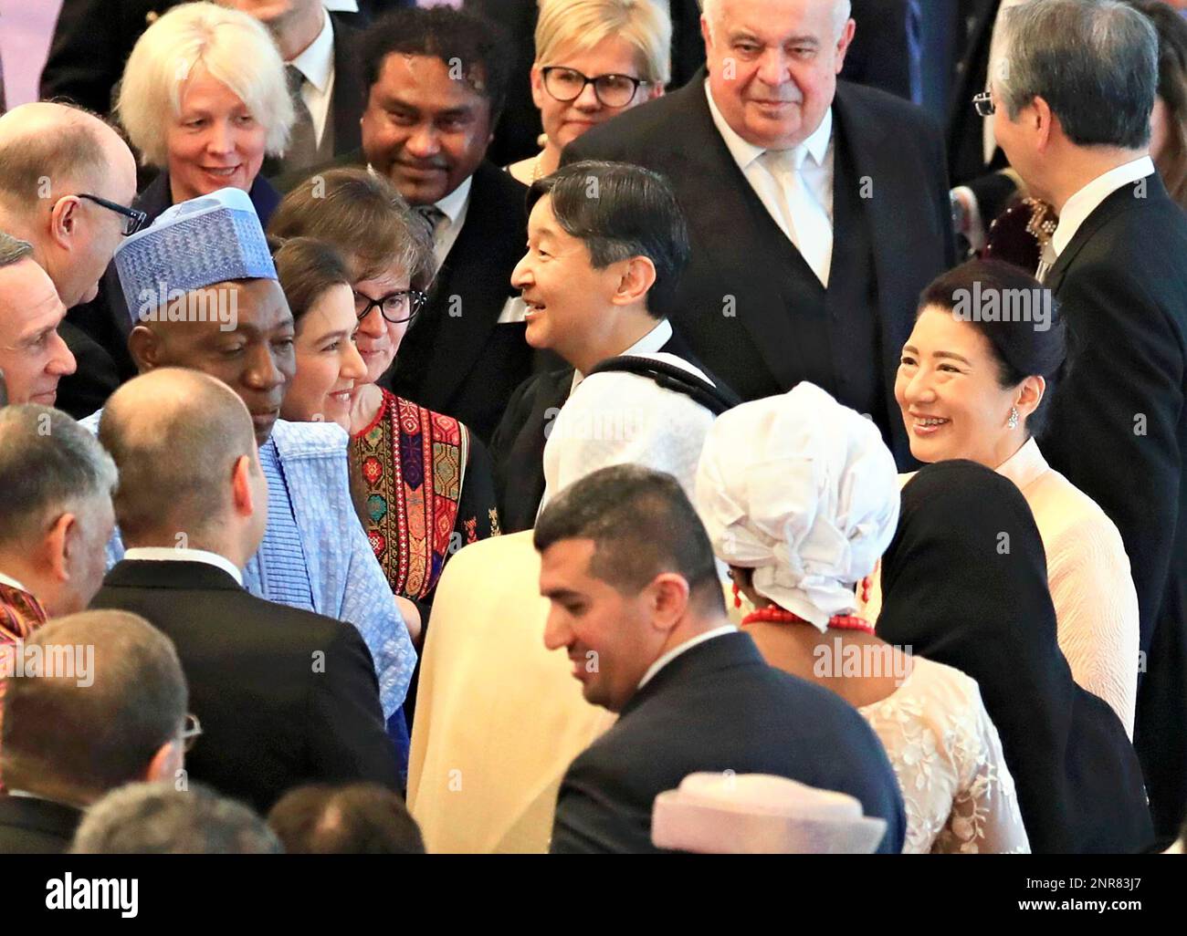 Japan's Emperor Naruhito and Empress Masako attend the reception at ...