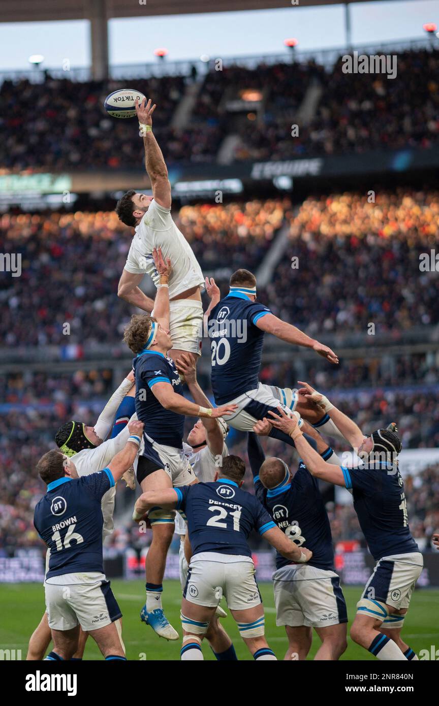Paris, France. 26th Feb, 2023. Charles Olivon during the Six Nations ...
