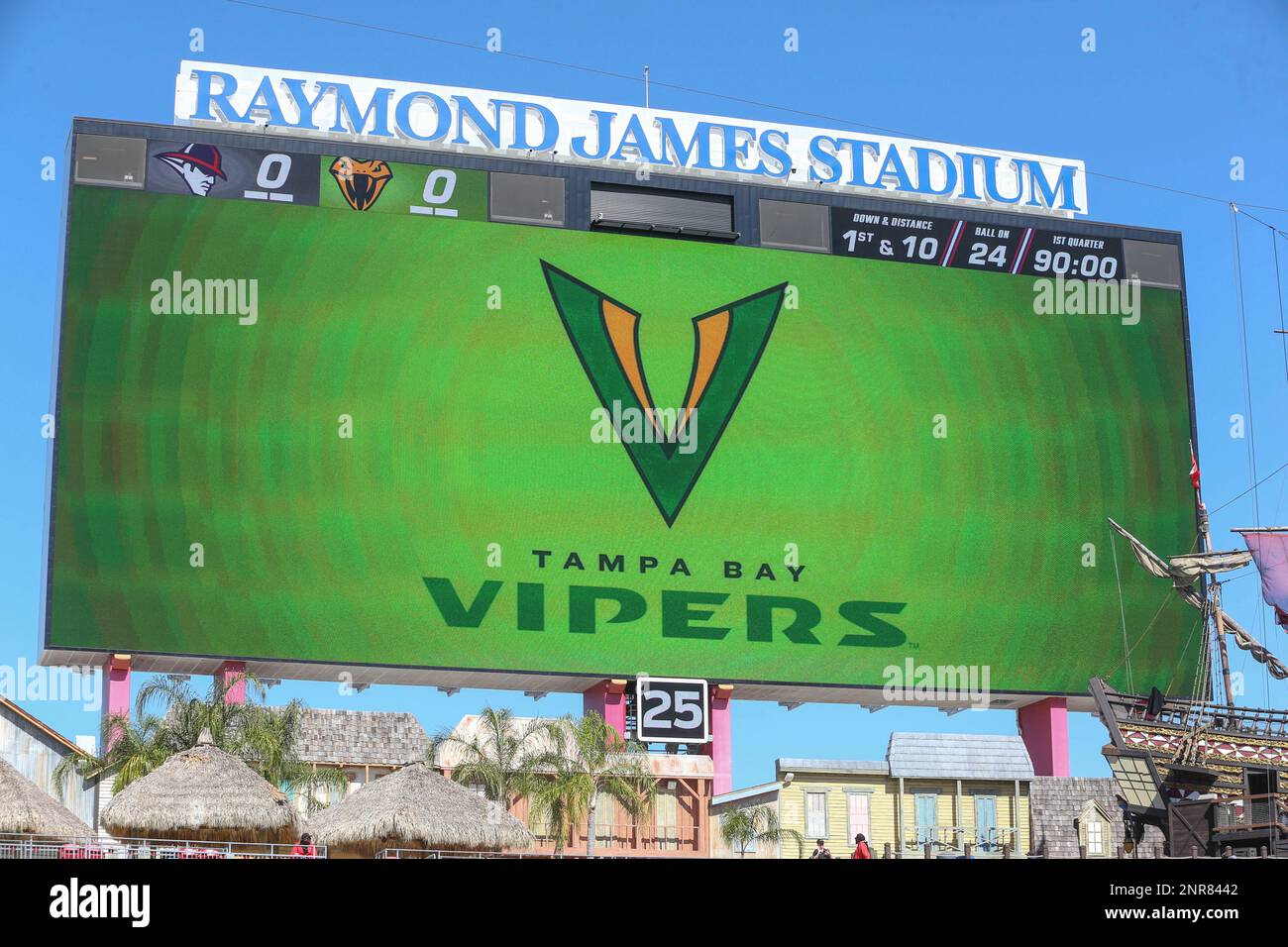 A general overall view of the scoreboard with Tampa Bay Vipers logo ...