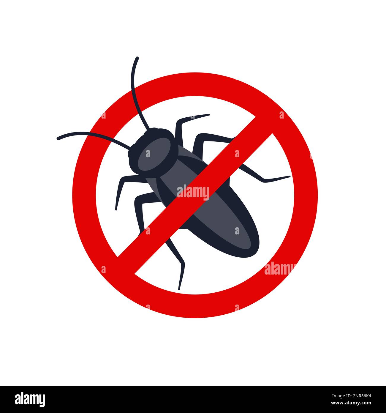 Anti cockroach, pest control. Stop insects sign. Silhouette of ...