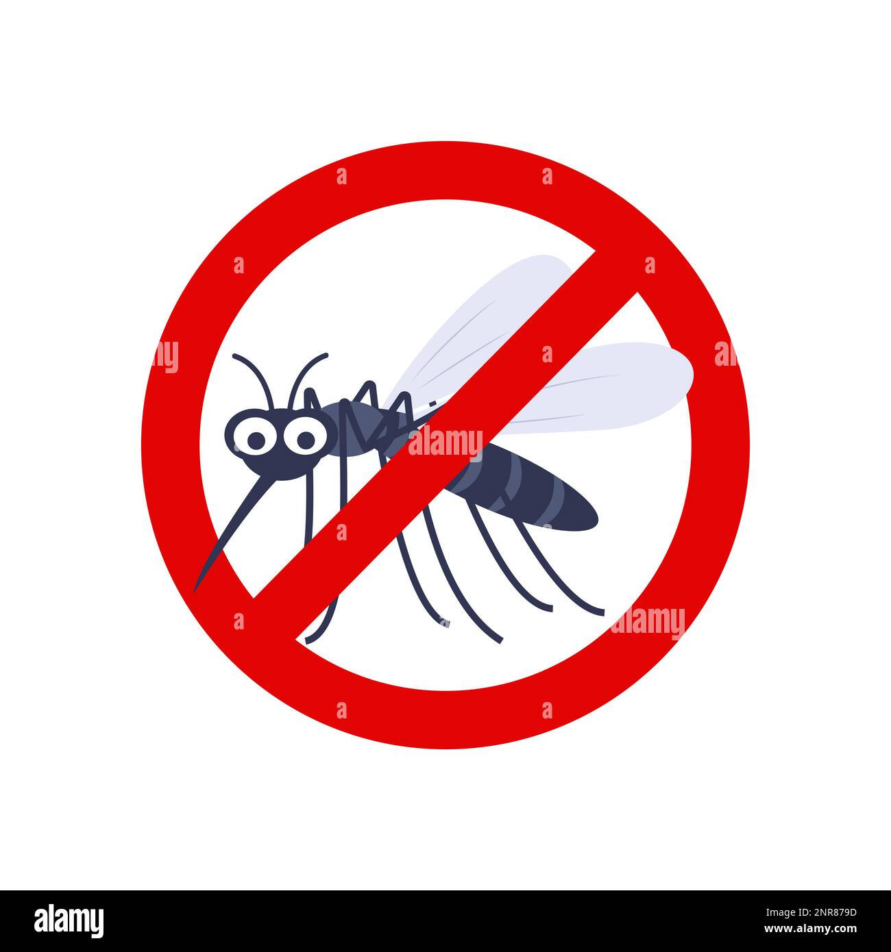 Anti mosquito, pest control. Stop insects sign. Silhouette of mosquito ...