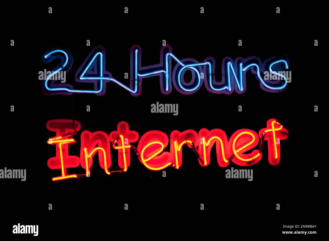 Internet cafe neon sign hi-res stock photography and images - Alamy