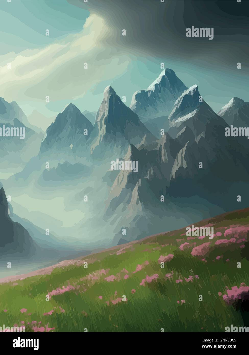 Alpine rock gardens Stock Vector Images - Alamy