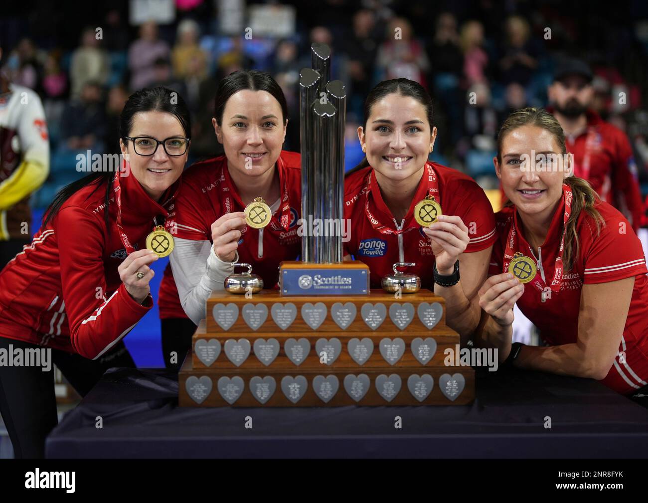 Team Canada skip Kerri Einarson, from left to right, third Val Sweeting ...