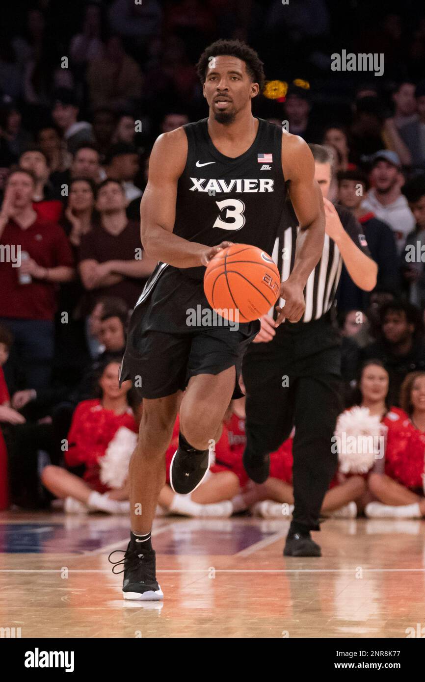 NEW YORK, NY - FEBRUARY 17: Xavier Musketeers Guard Quentin Goodin (3 ...