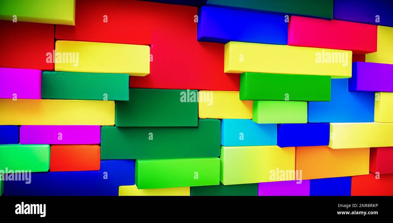 Multi-colored brick wall. Colorful brick wall from multi colored bricks ...