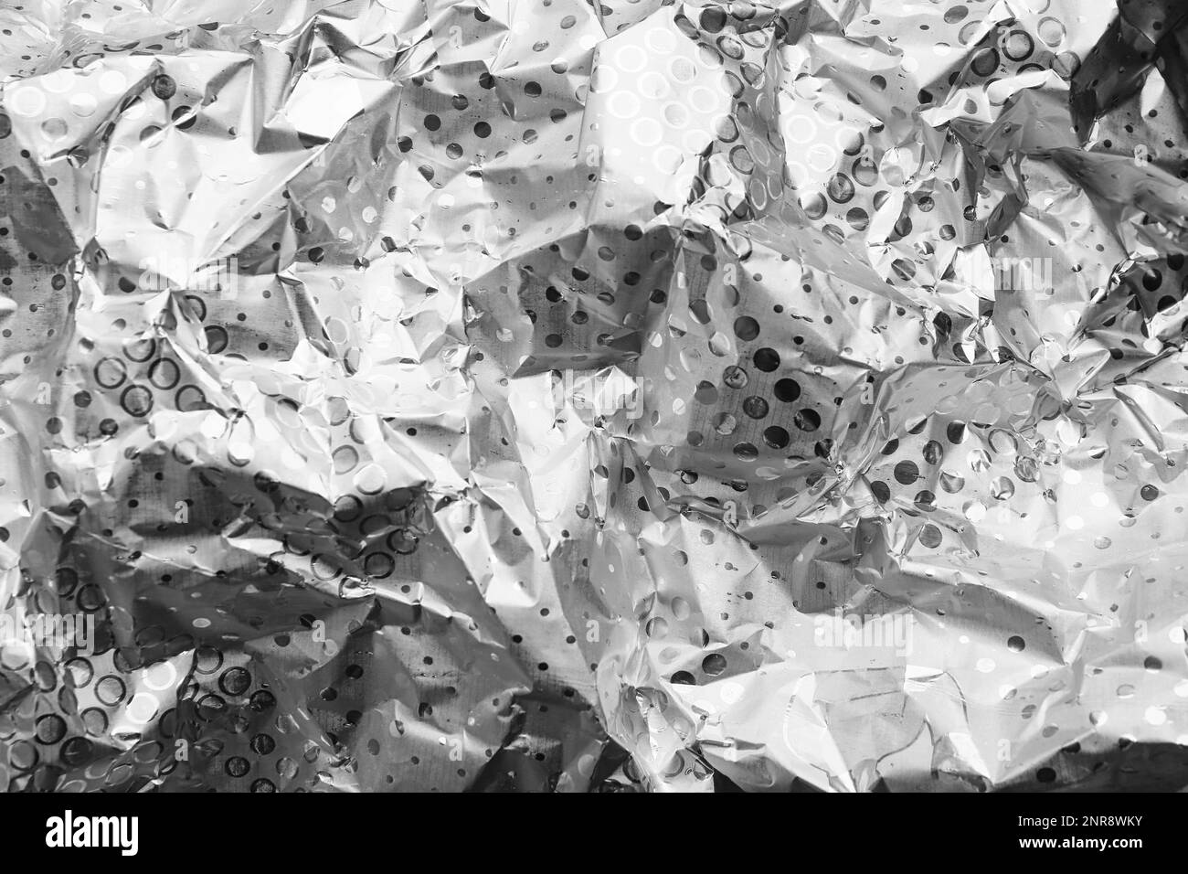 Texture of crumpled aluminium foil as background, closeup Stock Photo ...