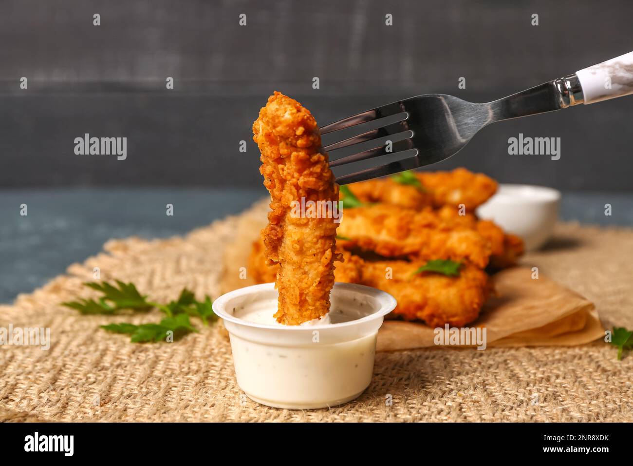 Chicken nugget dipping hi-res stock photography and images - Alamy
