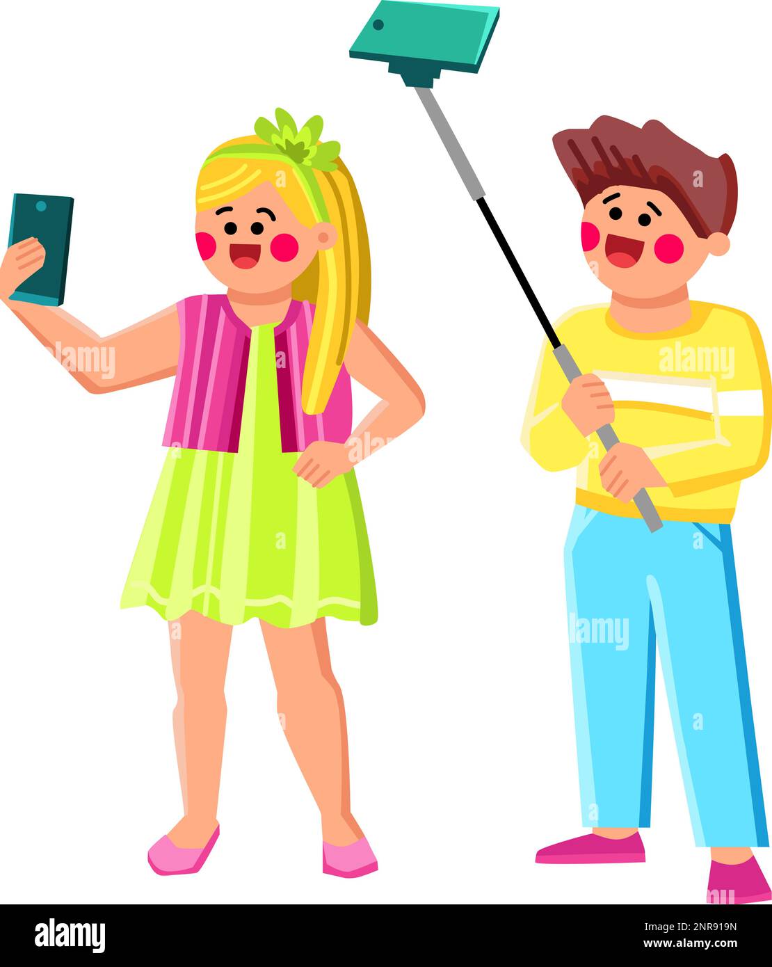 selfie kid vector Stock Vector Image & Art - Alamy
