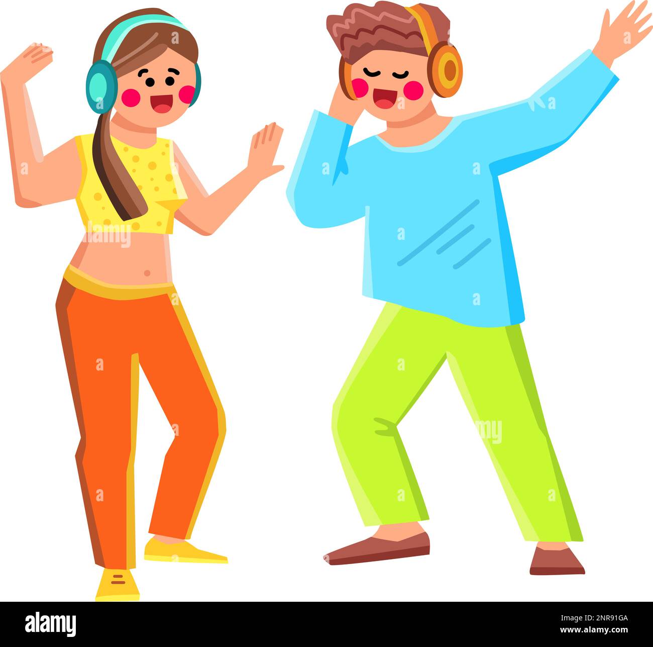 couple listening to music vector Stock Vector Image & Art - Alamy