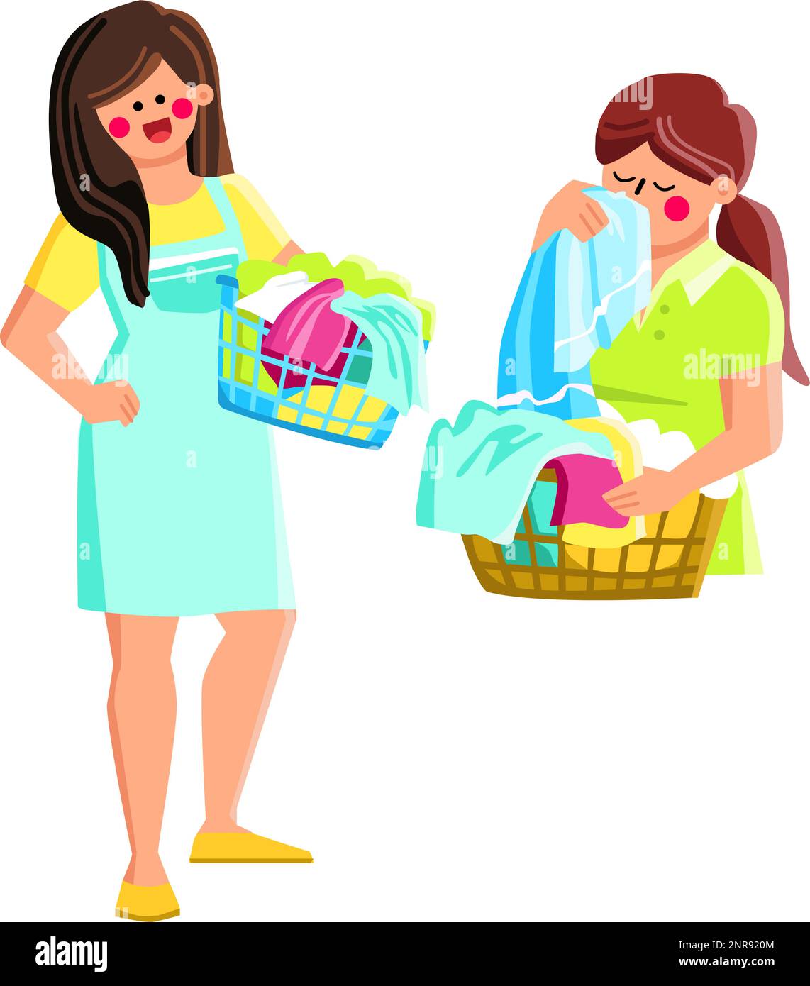 laundry clean woman vector Stock Vector Image & Art - Alamy