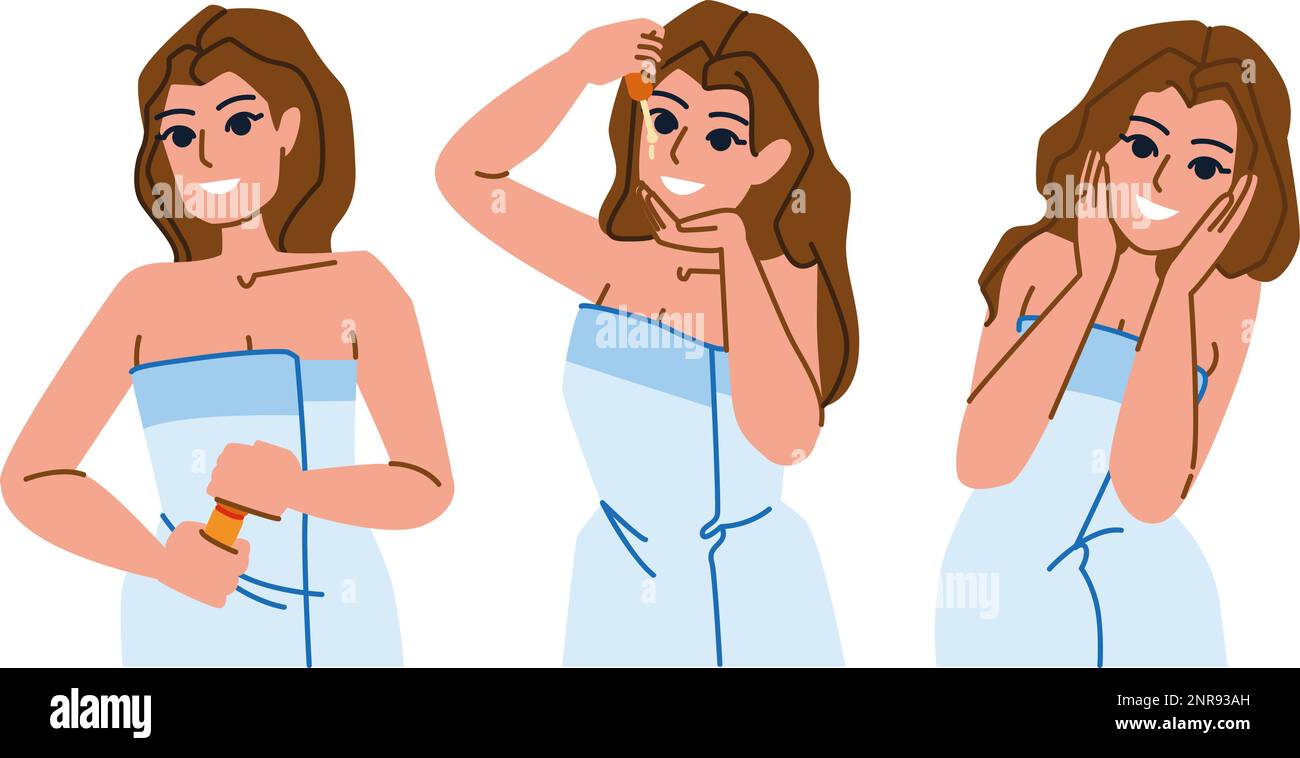 Beauty woman applying anti Stock Vector Images - Alamy