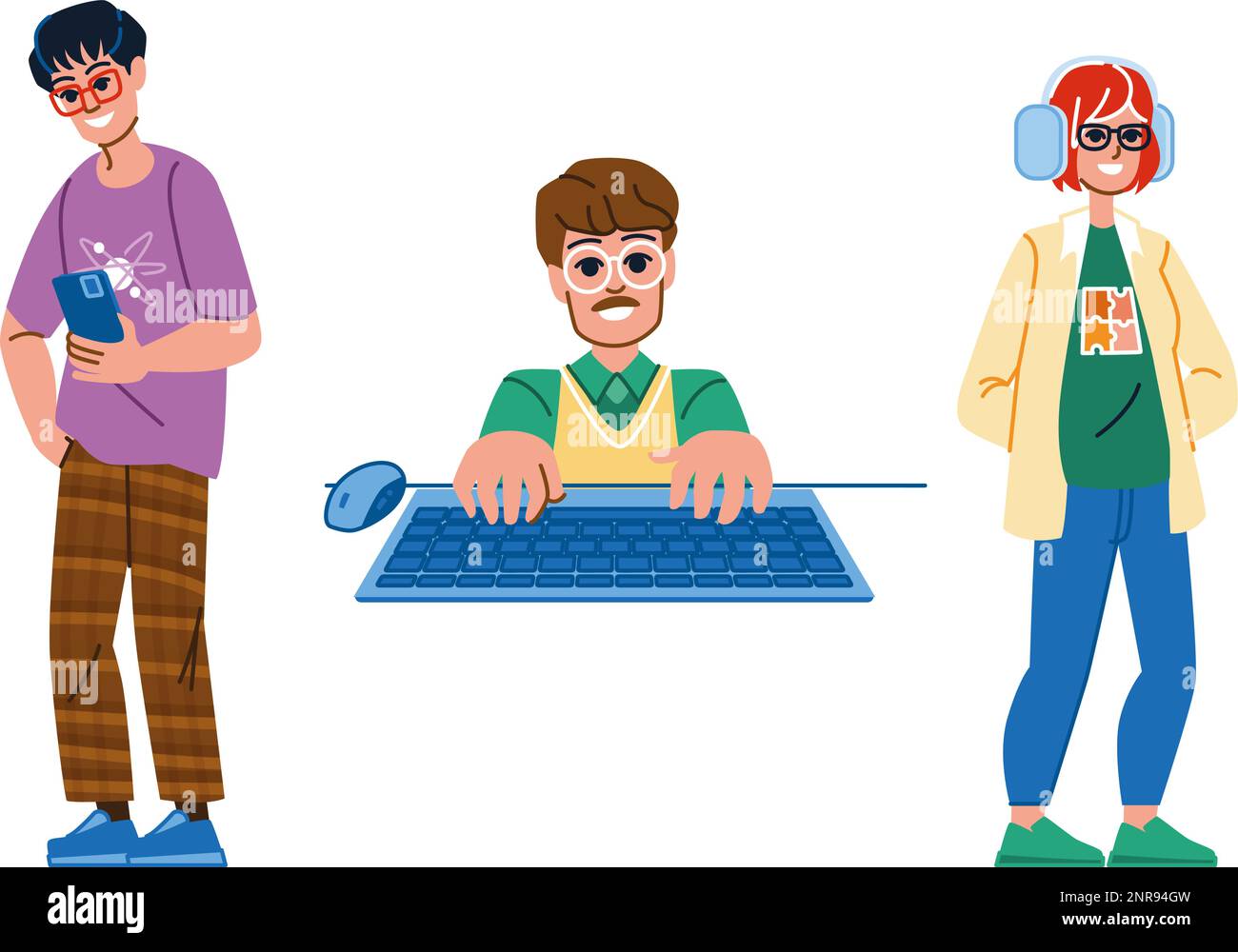 geek man vector Stock Vector Image & Art - Alamy