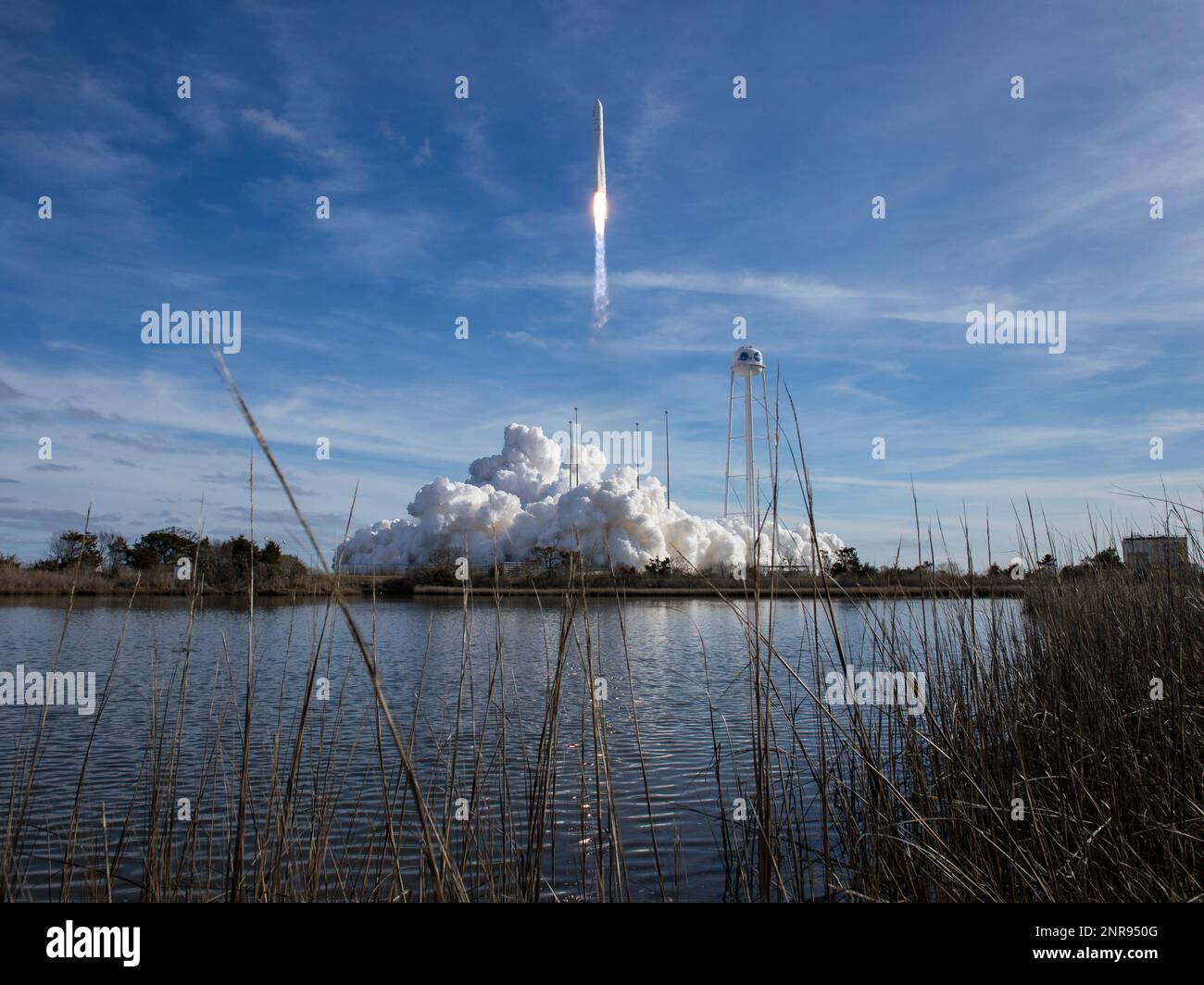 The Northrop Grumman Antares rocket with Cygnus resupply spacecraft ...