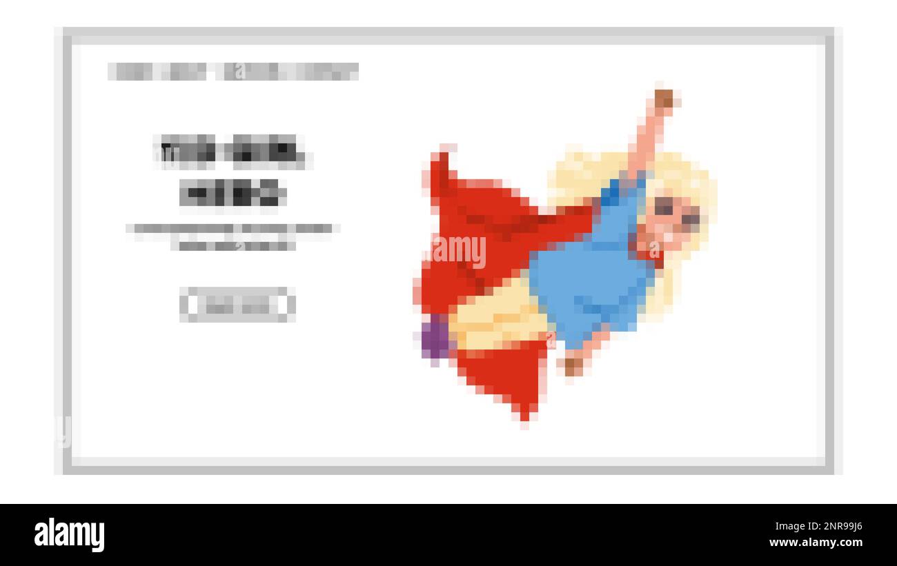 Kid girl hero vector happy game hi-res stock photography and images - Alamy