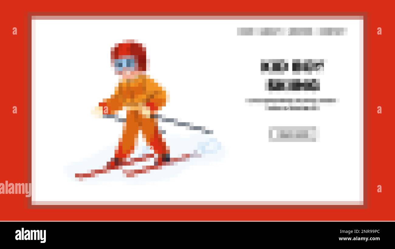 kid boy skiing vector Stock Vector Image & Art - Alamy