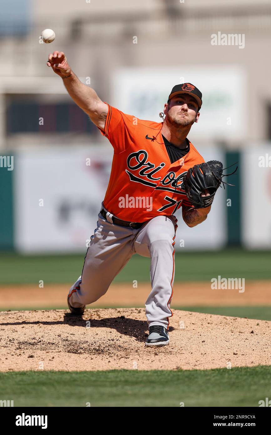 Lakeland FL USA; Baltimore Orioles pitcher Logan Gillaspie (71 ...