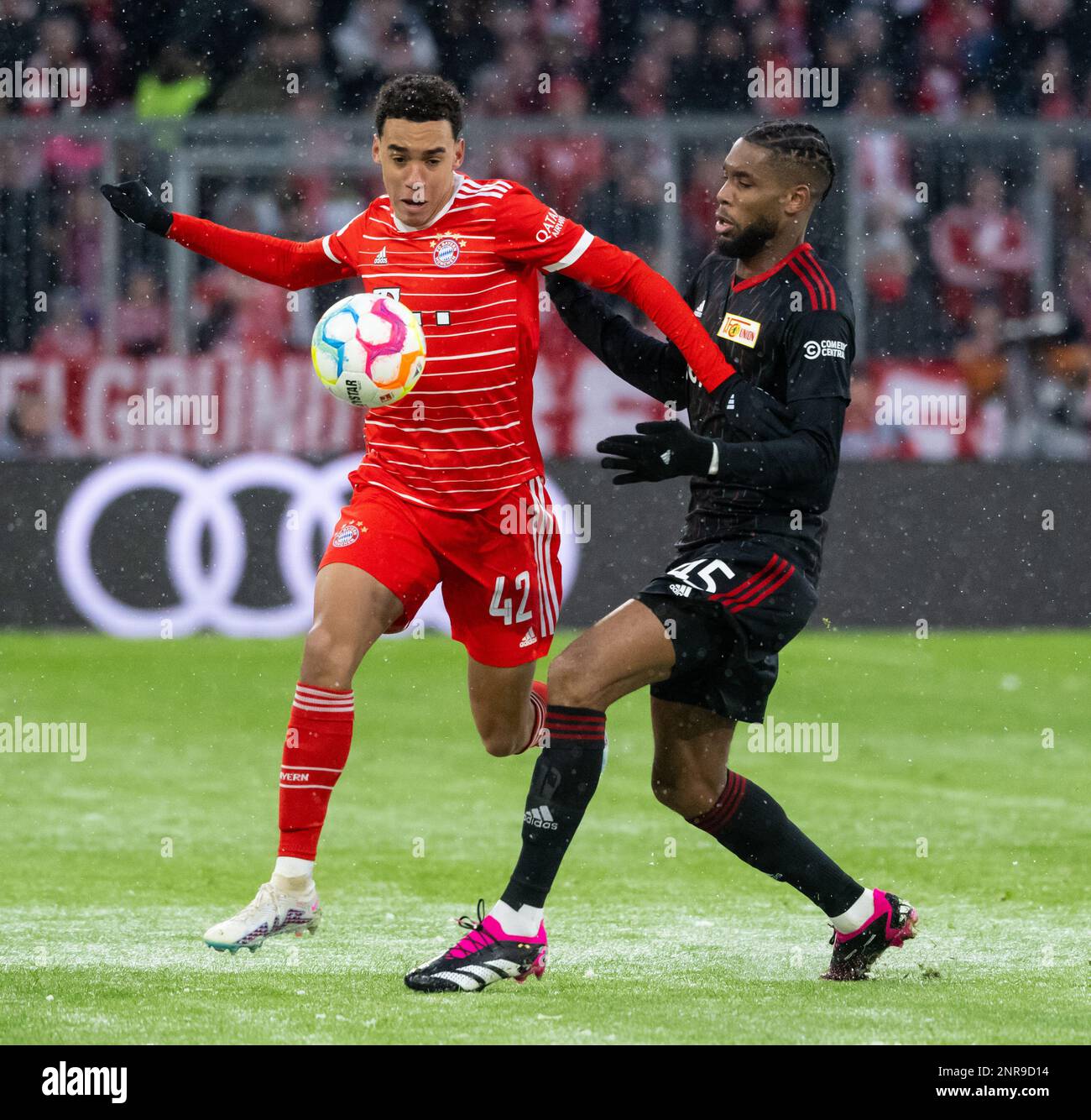 Munich, Germany. 26th Feb, 2023. Soccer: Bundesliga, Bayern Munich - 1. FC Union Berlin ...