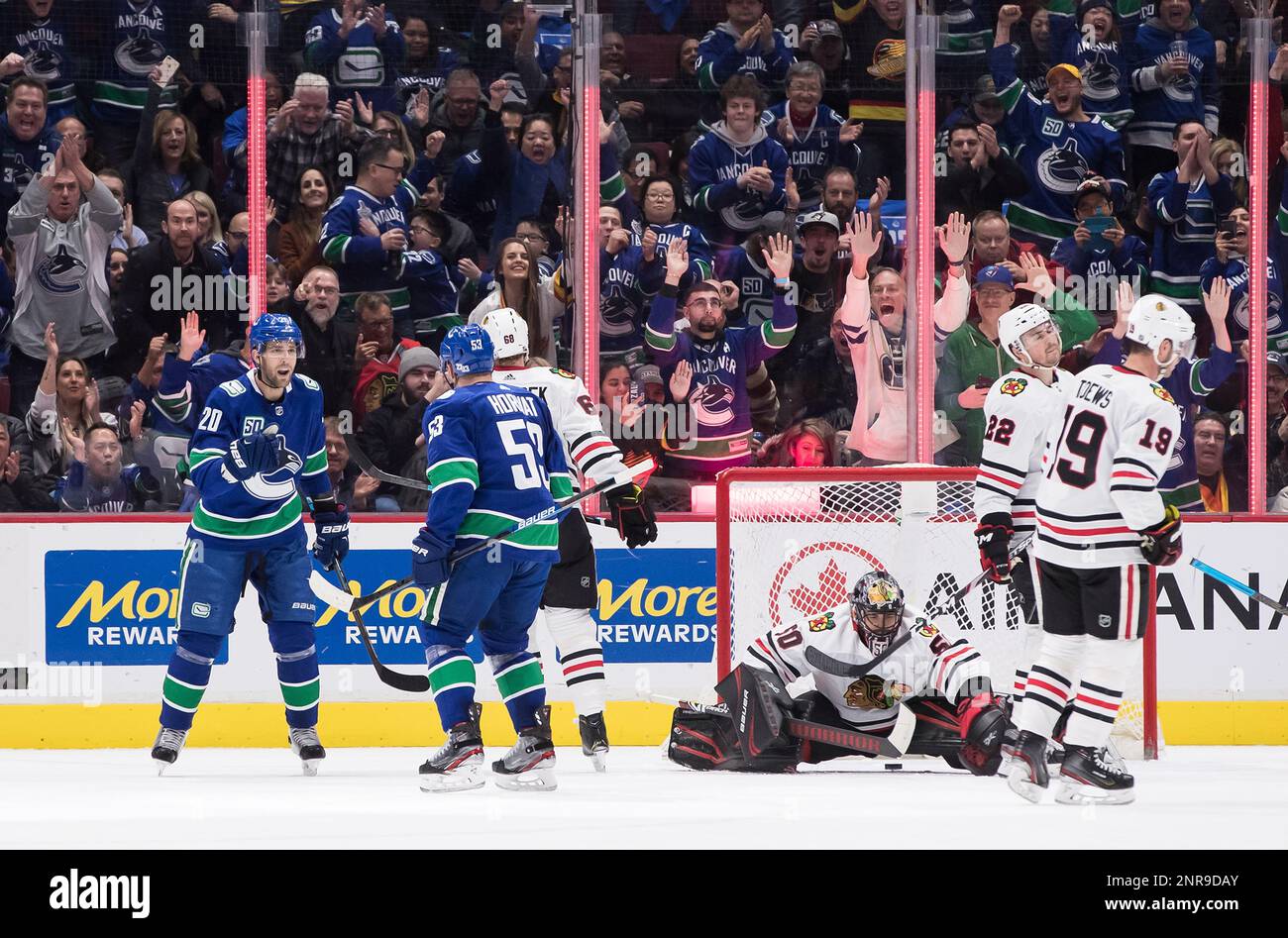 Vancouver Canucks' Brandon Sutter (20) and Bo Horvat (53) celebrate ...