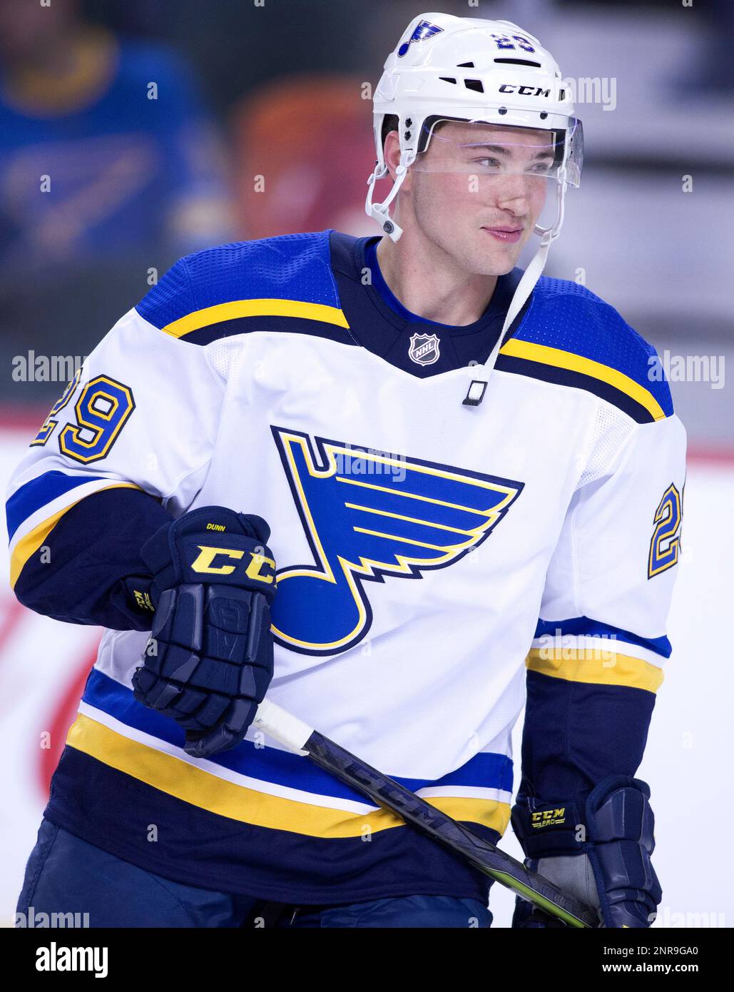 NHL profile photo on St. Louis Blues player Vince Dunn at a game ...