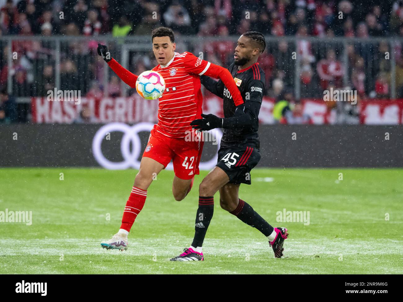 Munich, Germany. 26th Feb, 2023. Soccer: Bundesliga, Bayern Munich - 1. FC Union Berlin ...