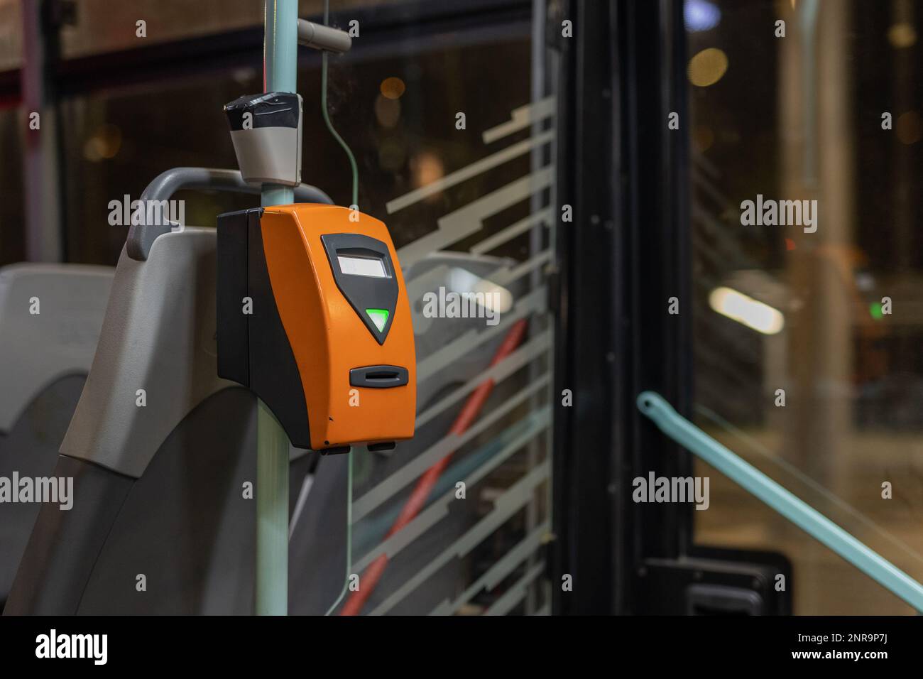 Orange ticket validator as used in public transport in the city of ...