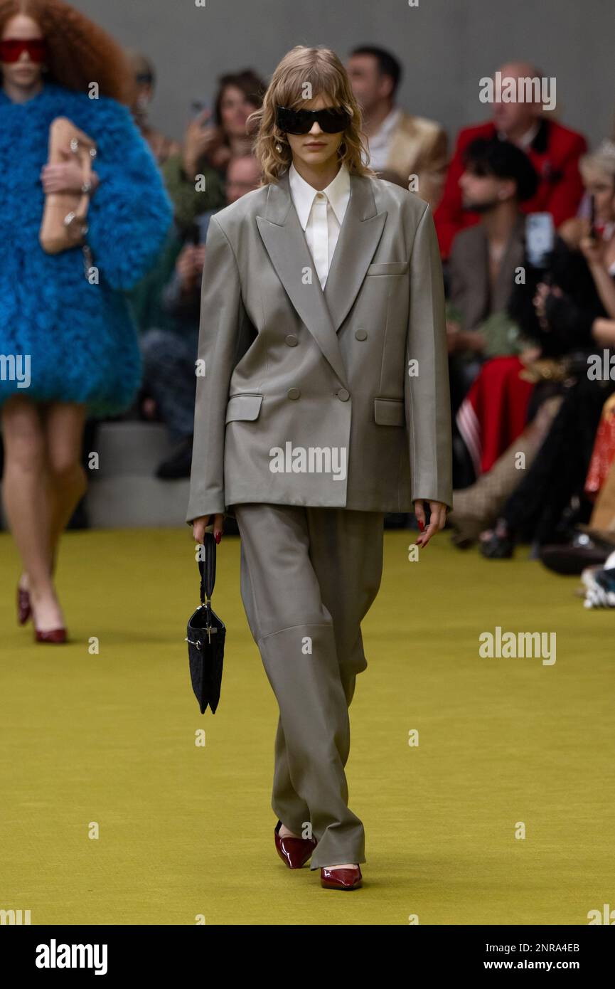 Models on the runway at the Gucci fashion show during the Fall Winter ...