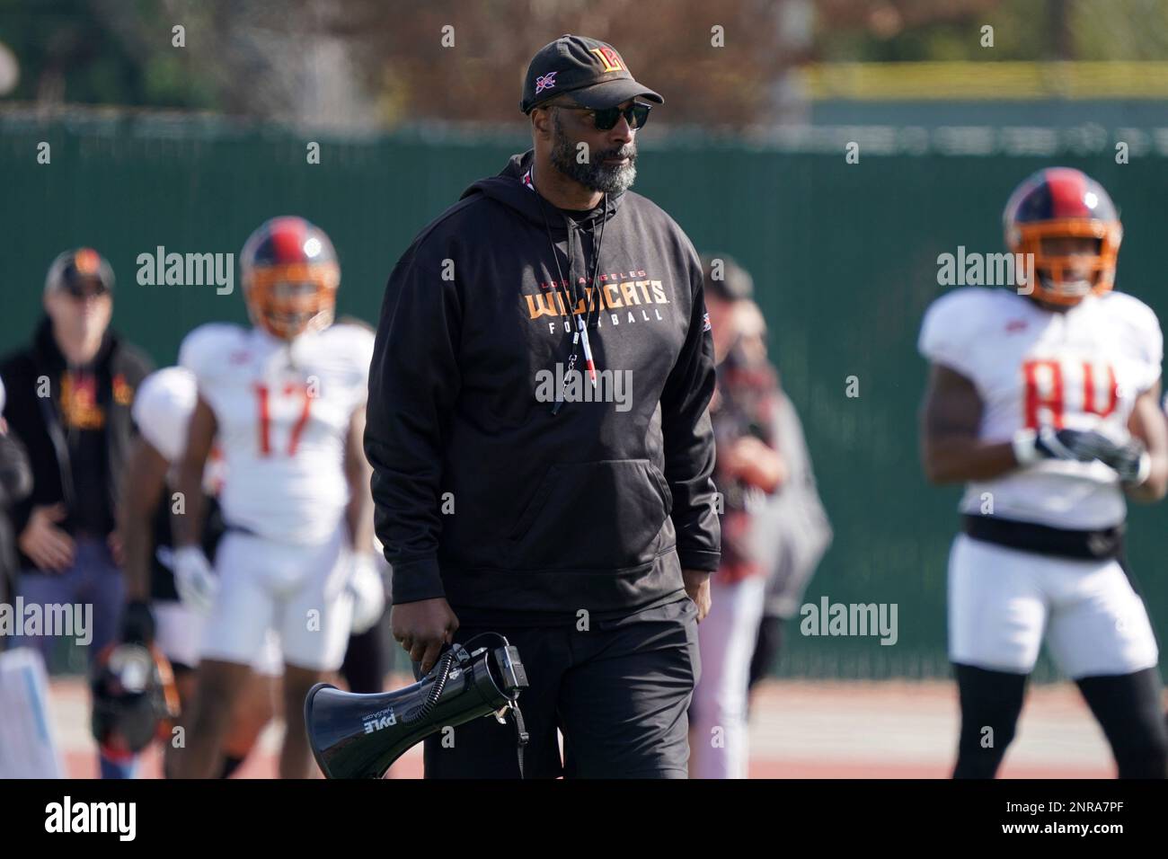 Los Angeles Wildcats coach Winston Moss during practice, Wednesday, Feb ...