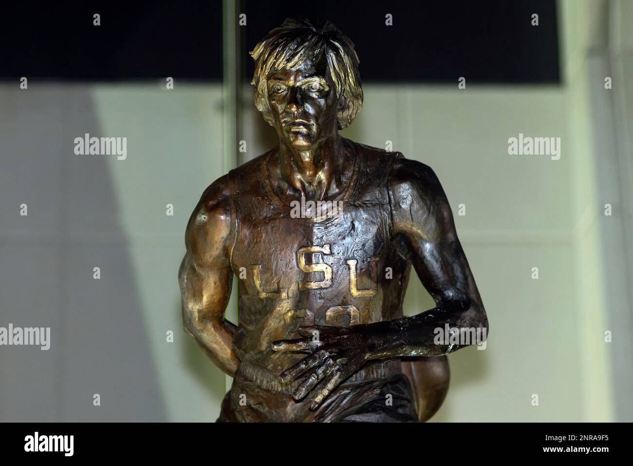 BATON ROUGE, LA - FEBRUARY 17: The Pete Maravich statue on LSU's campus ...