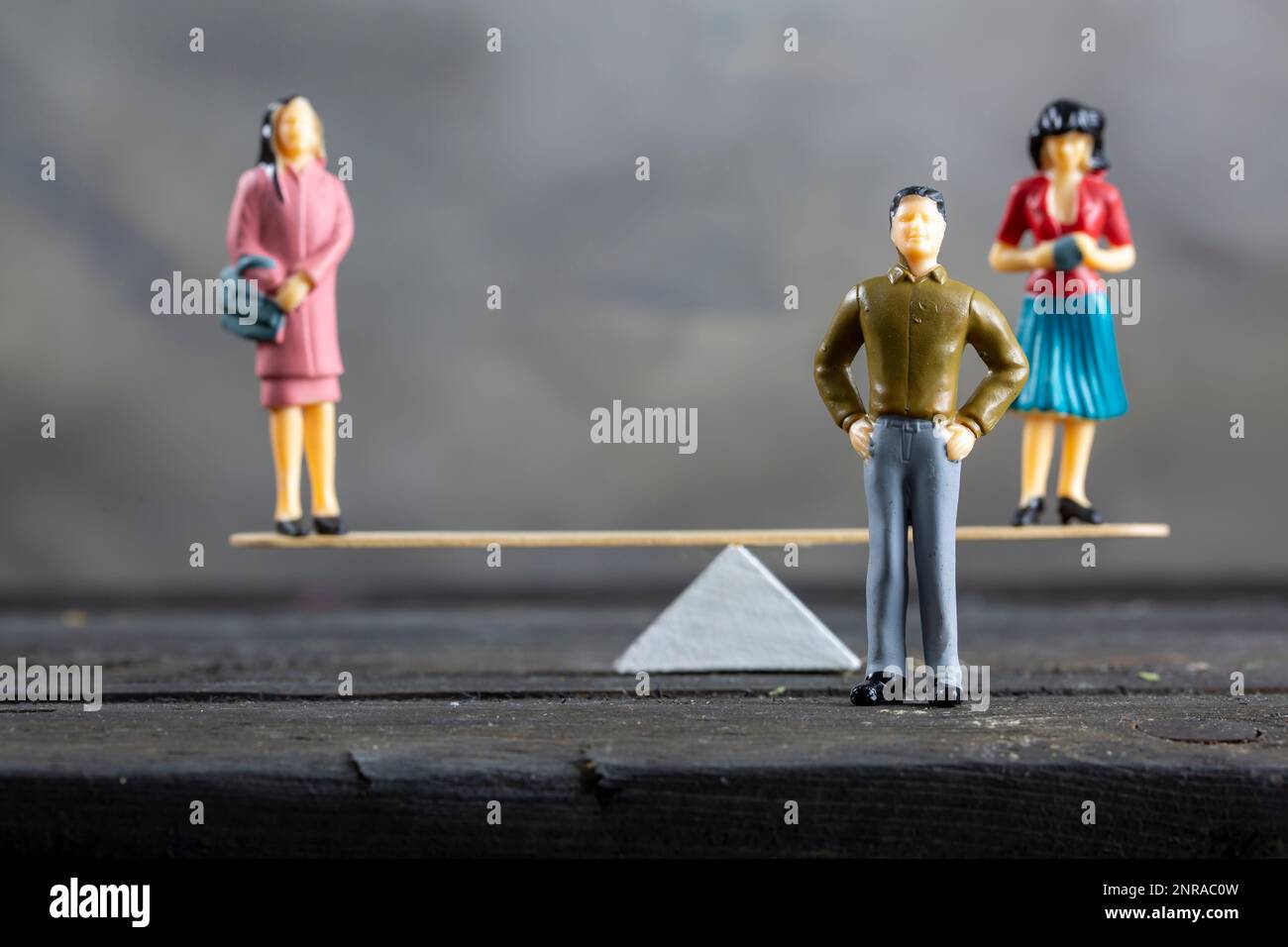 Concept image of marriage choice. two woman balancing in seesaw Stock ...