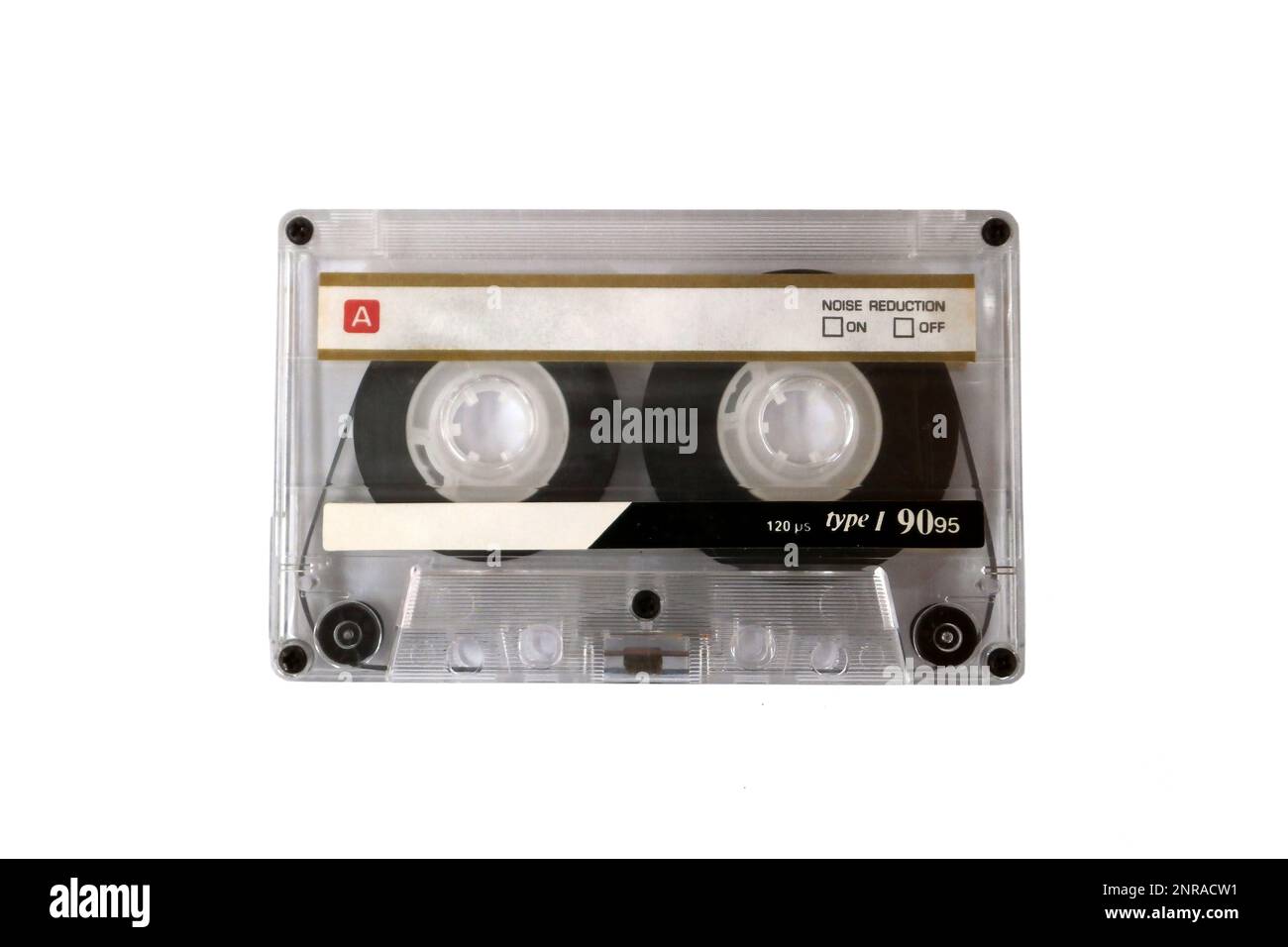 Studio shot of a vintage audio cassette from the eighties isolated on a ...