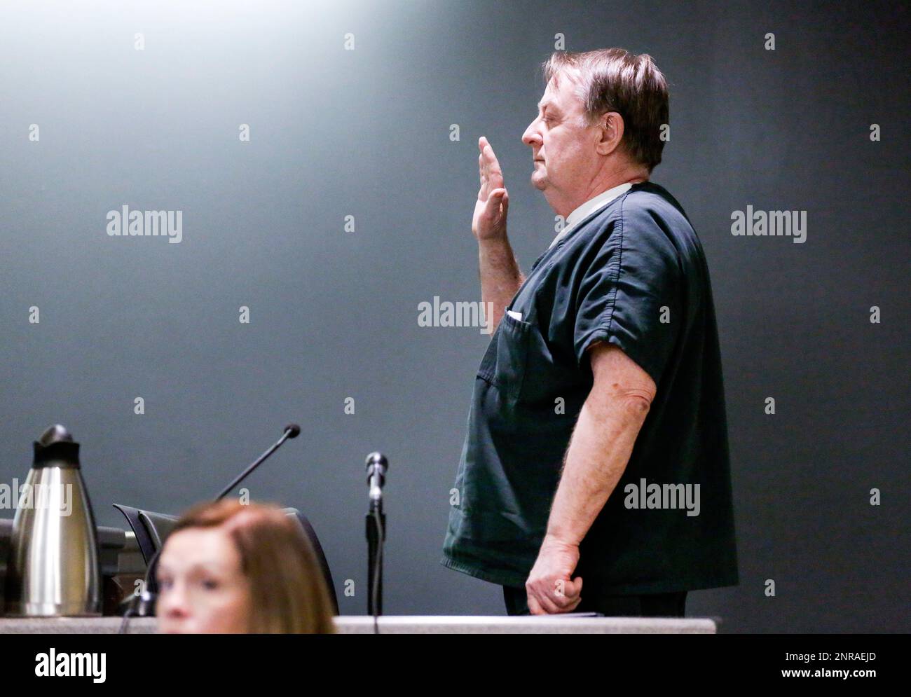 Jerry Burns is sworn before testifying during his suppression hearing ...