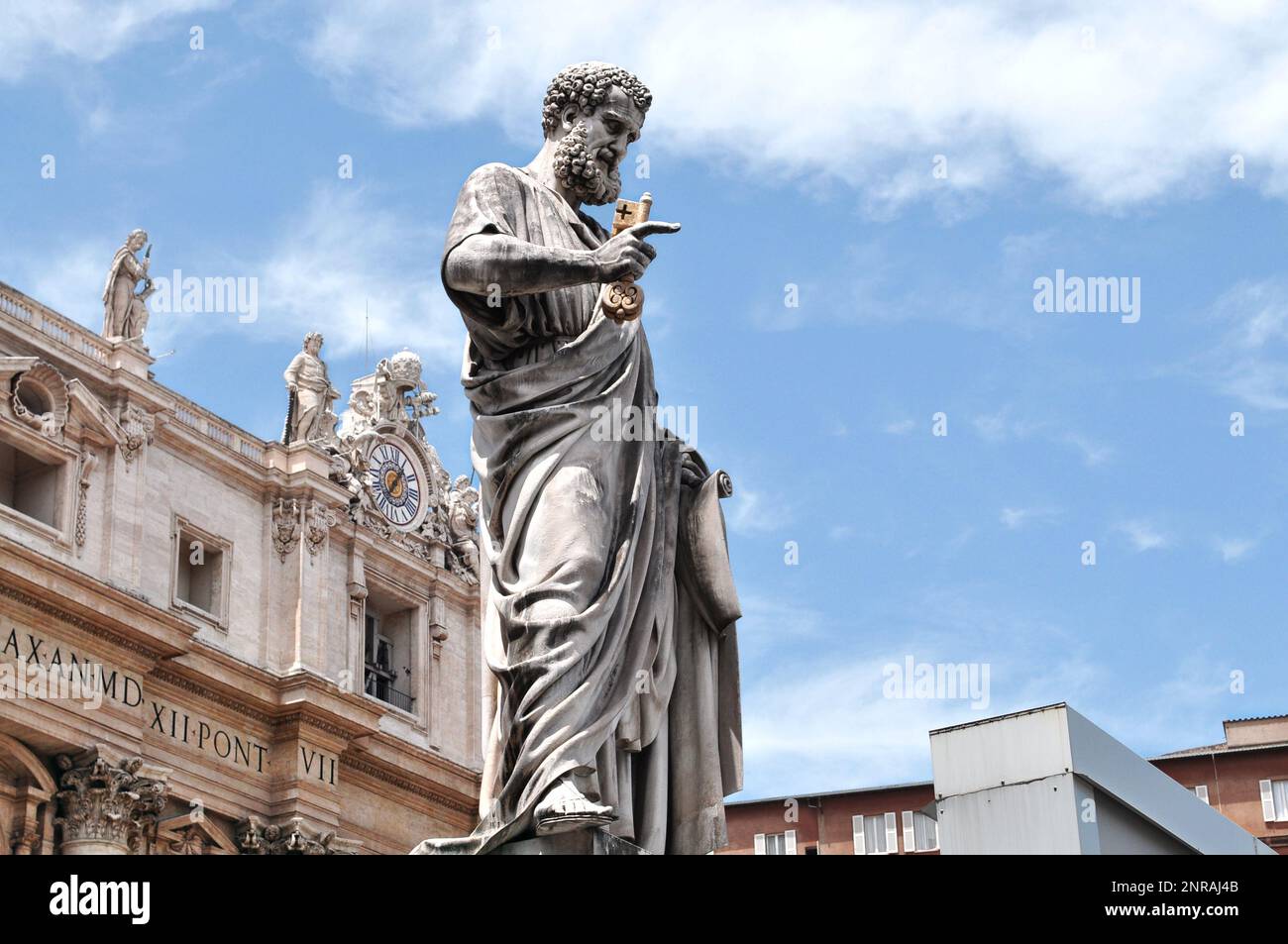 Close up photo of Saint Peter statue at St. Peter Basilica Main Piazza ...