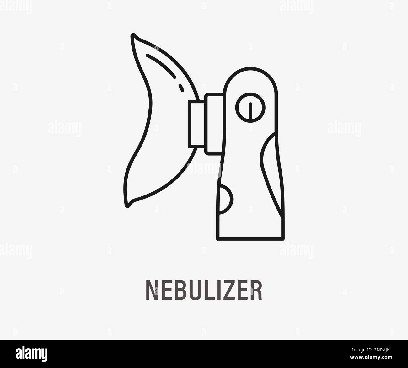 Nebulizer line icon on white background. Editable stroke Stock Vector ...