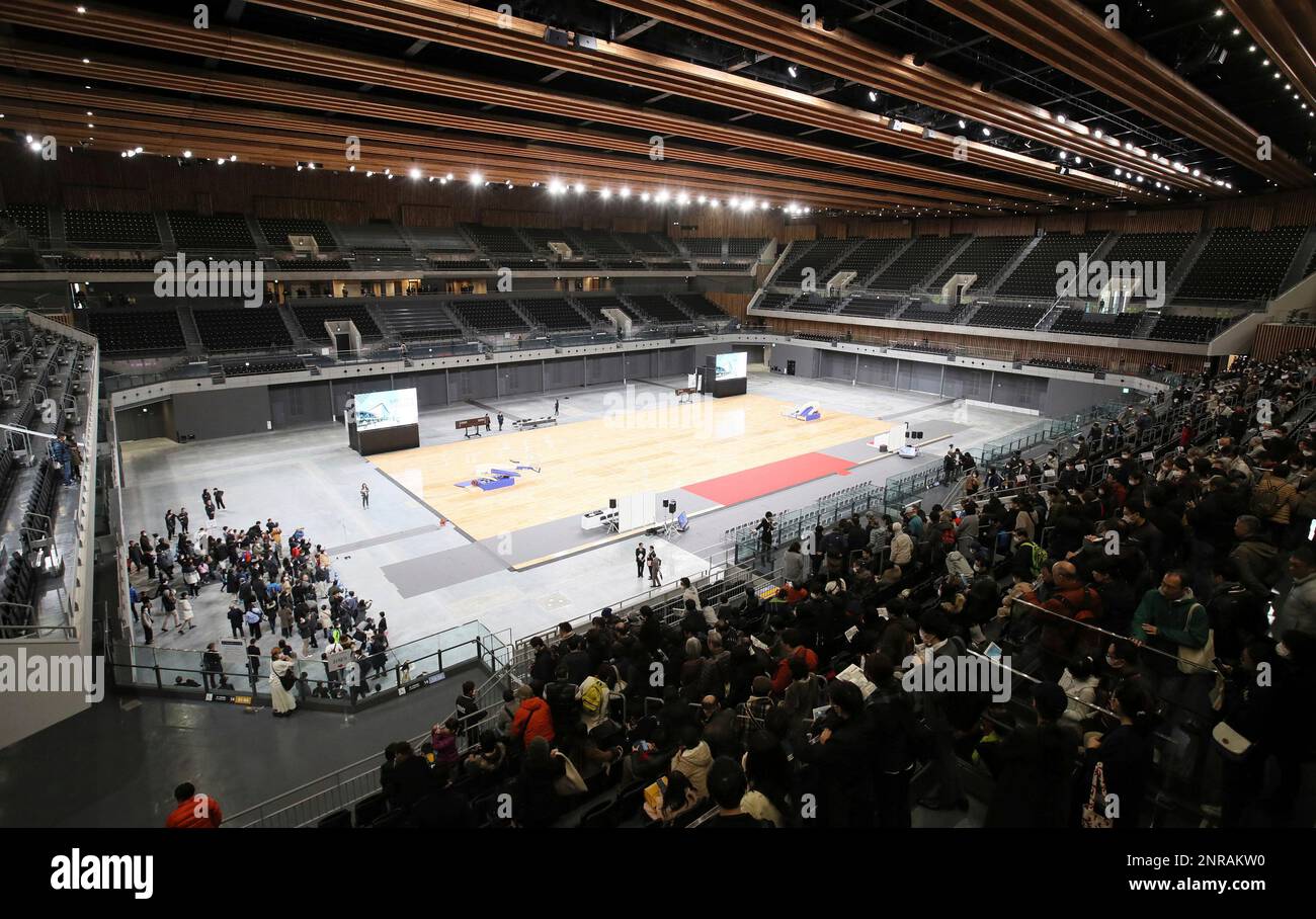 A opening ceremony for the Ariake Arena is held in Tokyo on February 2 ...