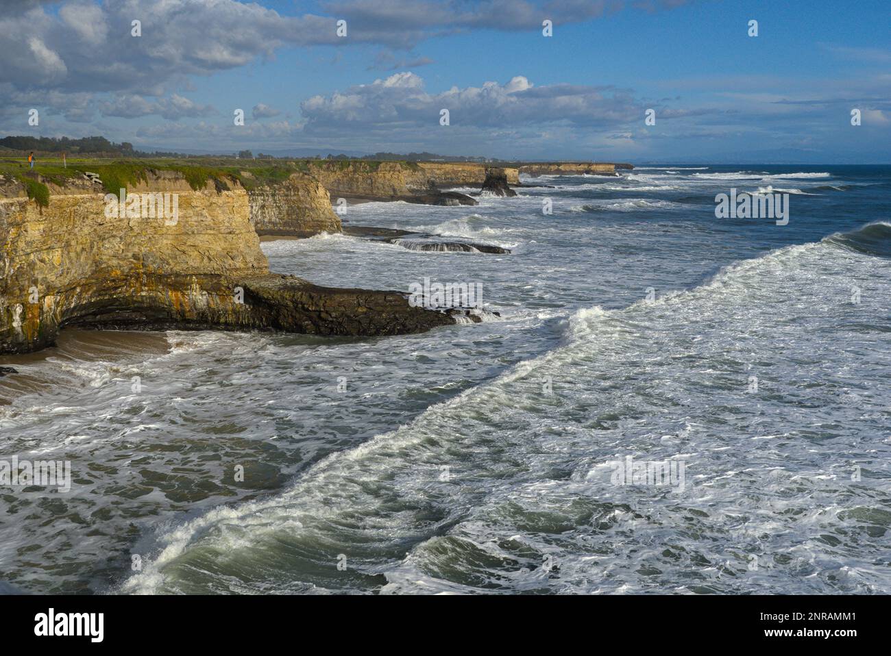 Santa Cruz coast line with cliffs and rocks and waves Stock Photo - Alamy