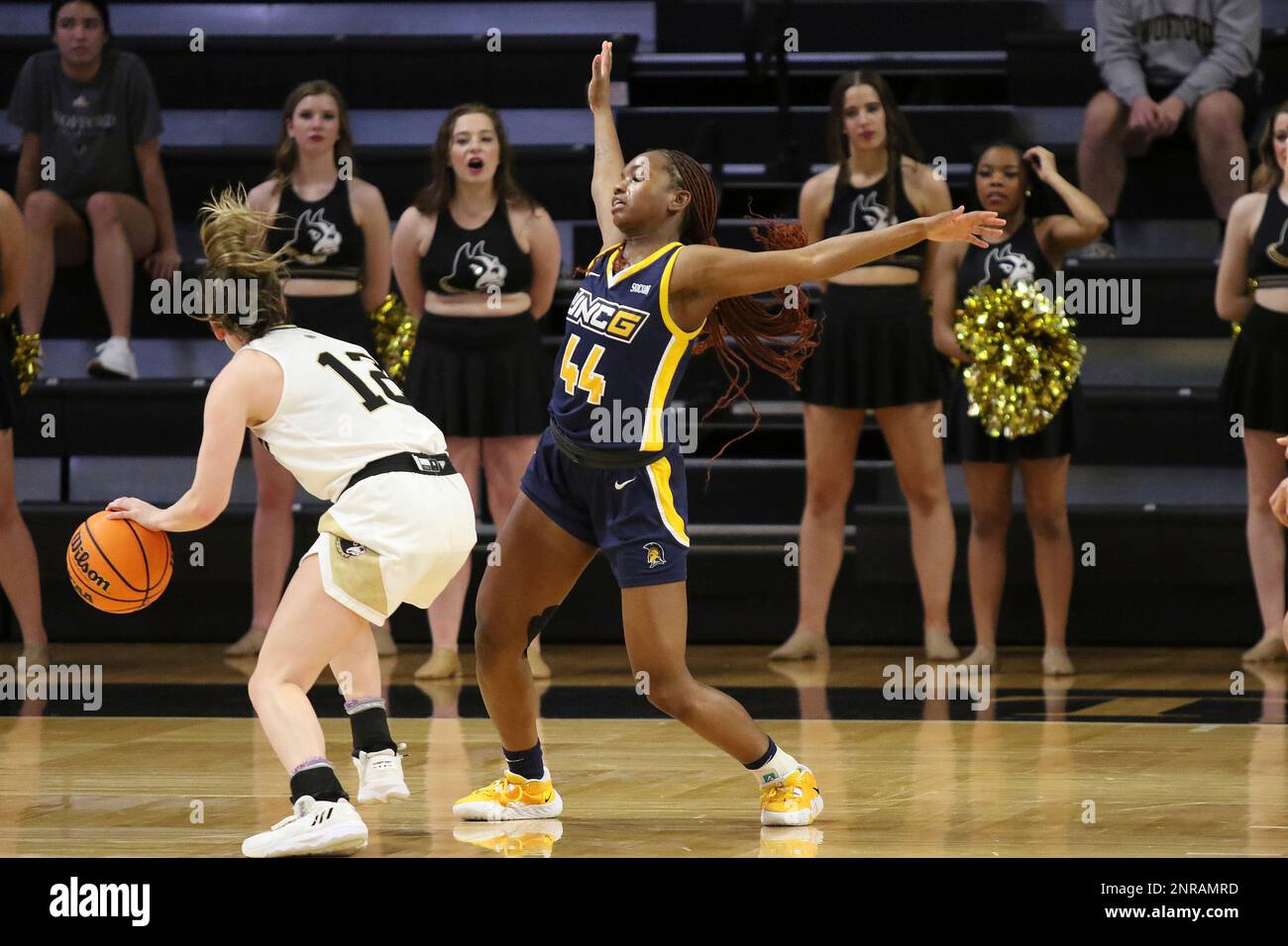 SPARTANBURG,SC- FEBRUARY 09: UNCG Spartan guard Nia Howard (44) during ...