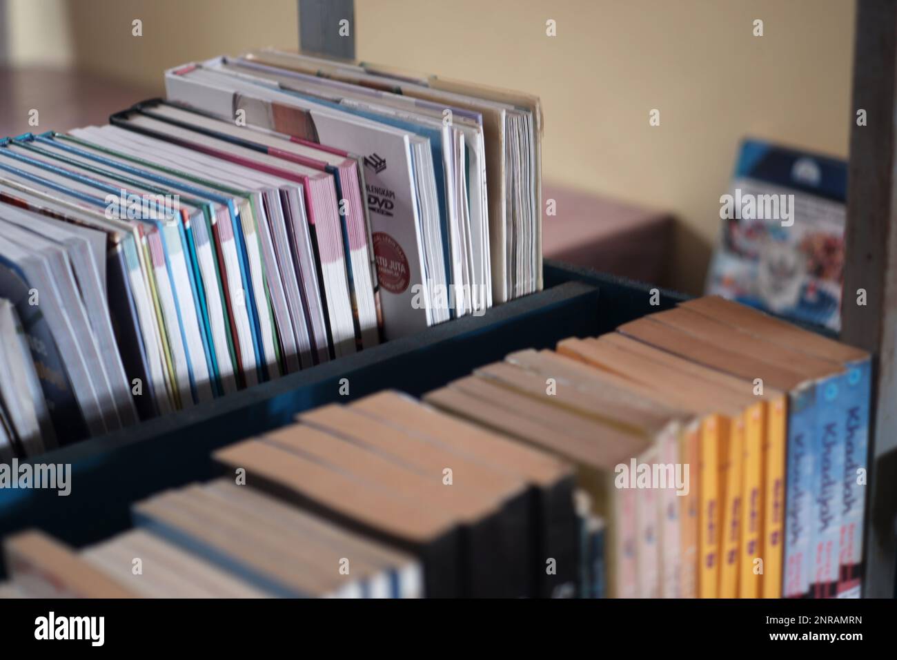 The Arrangement Of Books Neatly Lined Up On The Shelves Of The School ...
