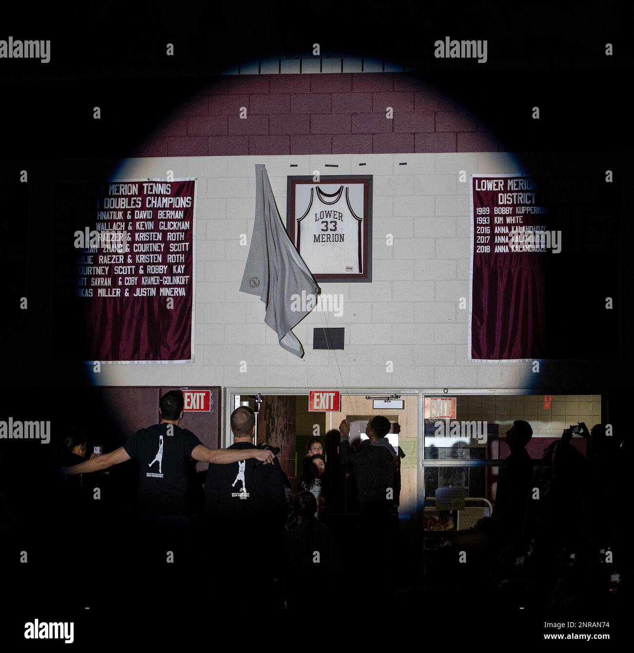 Kobe Bryant's Lower Merion jersey is unveiled in the Bryant Gymnasium ...
