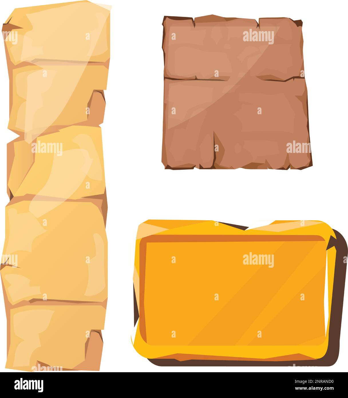 Ancient Egypt papyrus, stone pillar and clay plate cartoon vector ...