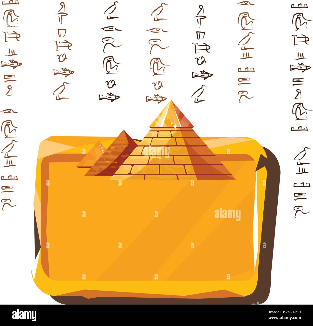 Stone board or clay tablet with pyramid silhouette and Egyptian ...