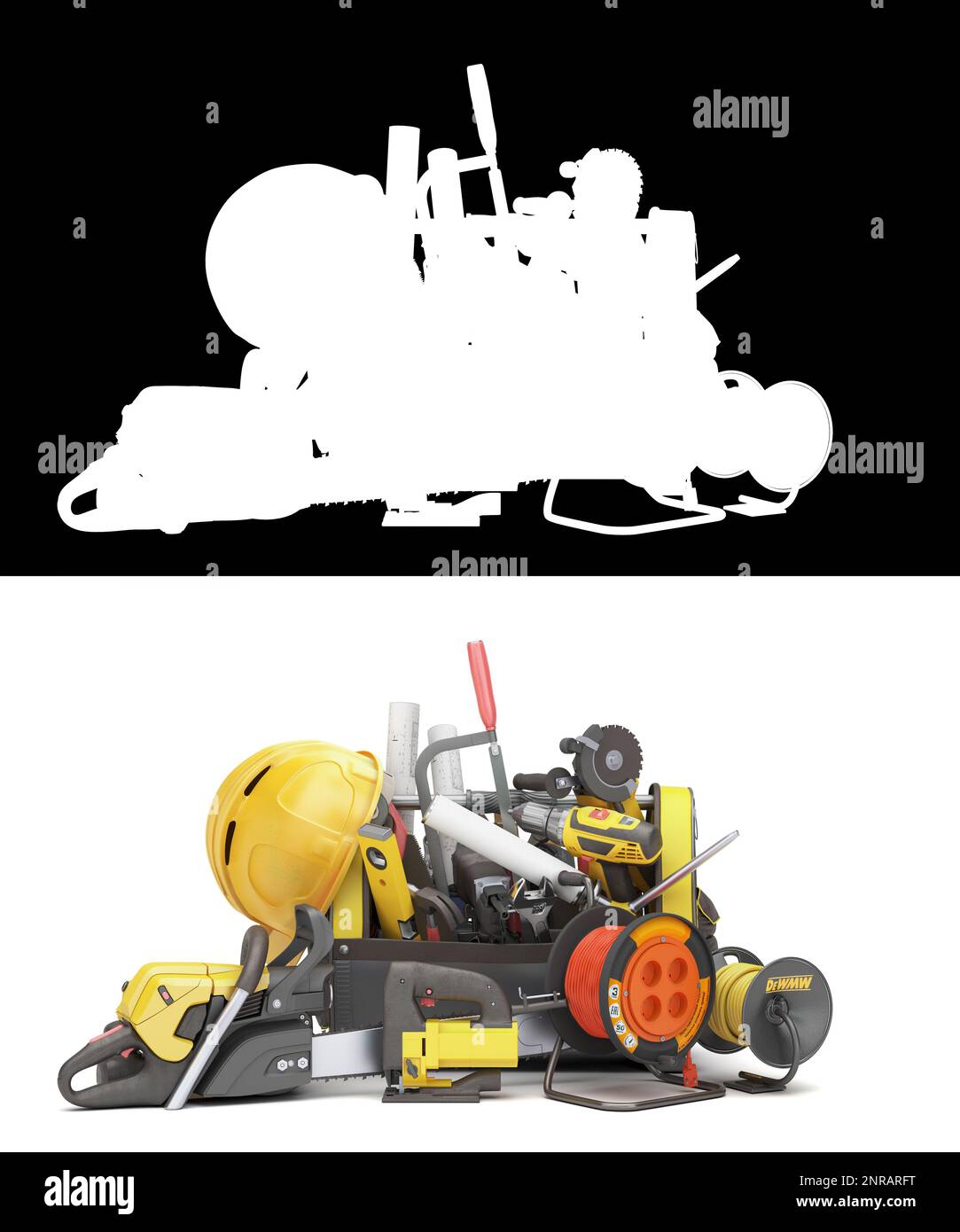 colored tools set in tool bag concept of repair tools warehouse ...