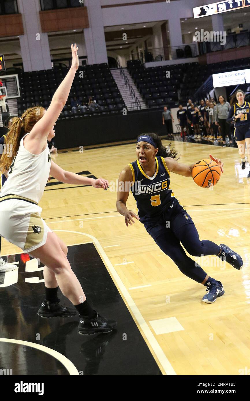 SPARTANBURG,SC- FEBRUARY 09: UNCG Spartan guard Jordan Releford (5 ...