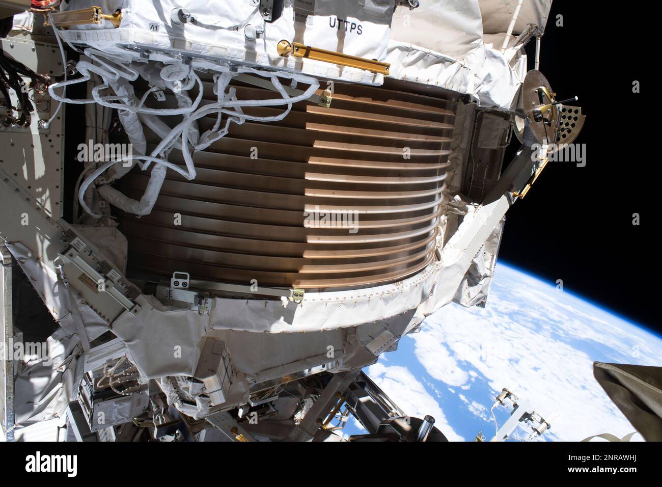 This Dec. 2, 2019 photo made available by NASA shows the Alpha Magnetic ...