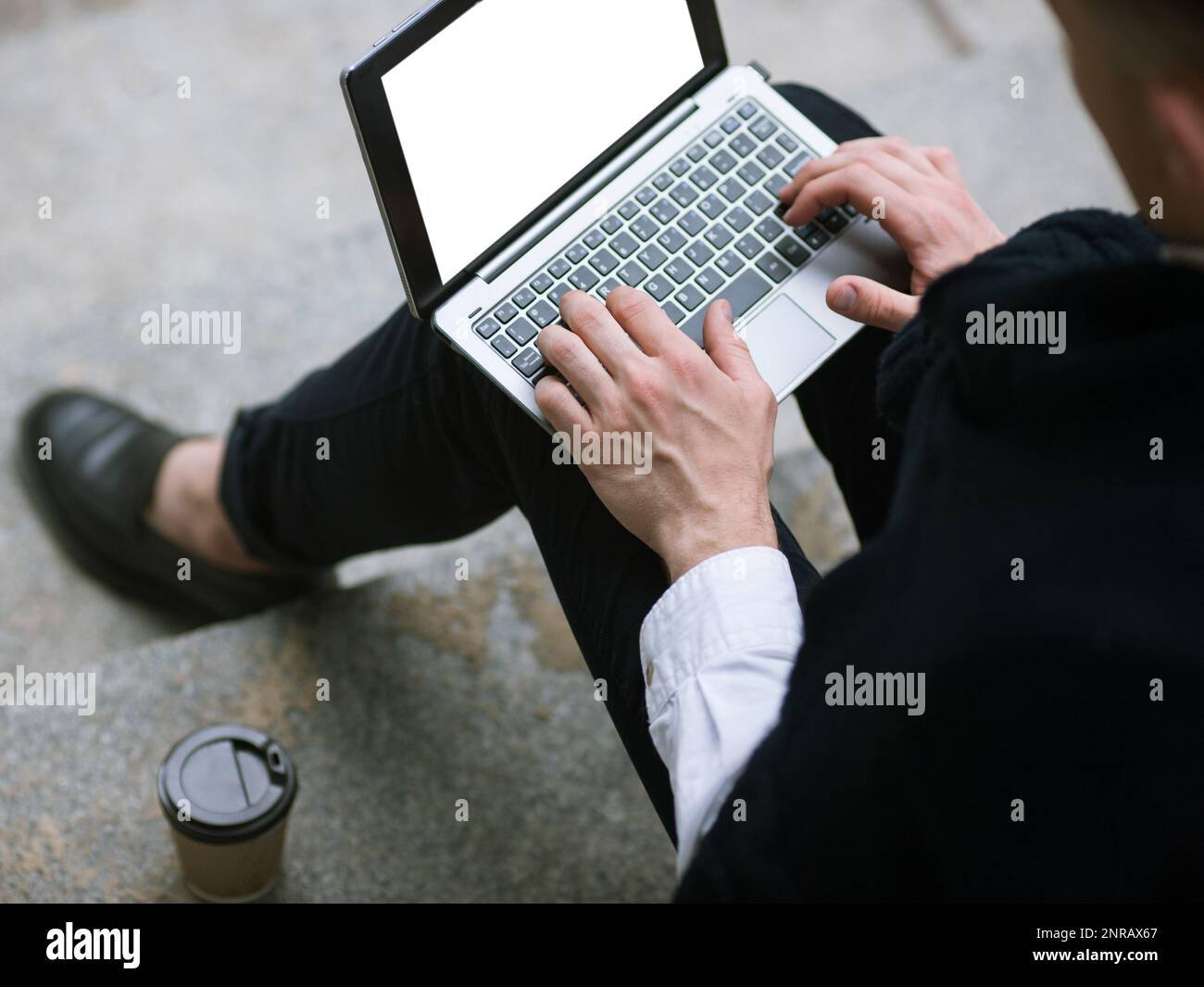 Social media communication. Technology for men Stock Photo - Alamy