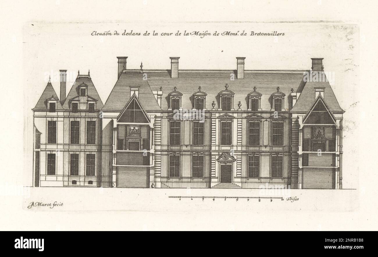 Elevation of the courtyard in the house of Alexandre le Ragois de ...