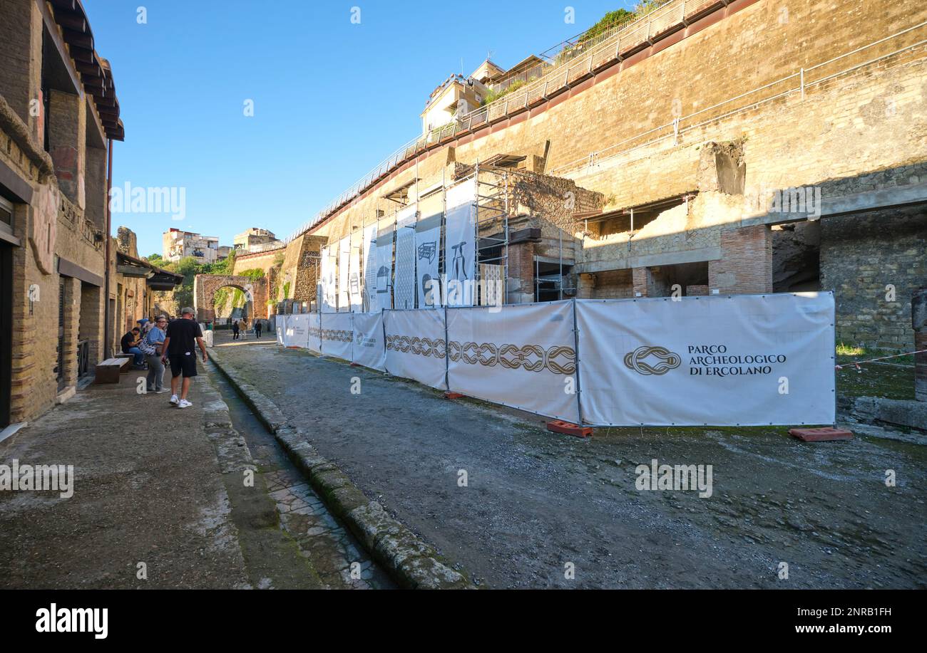 A section fenced off for digs, renovation, preservation, restoration ...